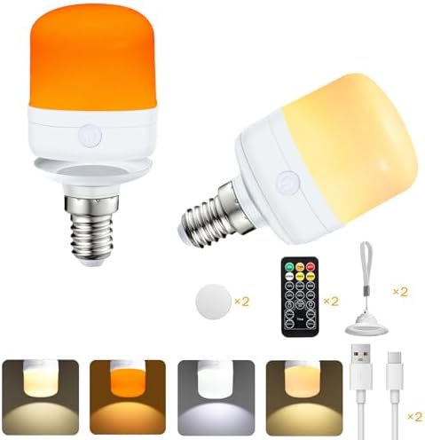 Rechargeable Light Bulb, Wireless Light Bulb with Remote Control and ...