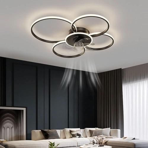 Buy CITRA 5 Light 750 MM Black Low Ceiling Light with Fan LED ...