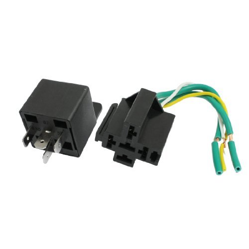 Car Truck Alarm SPST Relay Socket 4 Pin 4 Wire Cable 30A 14V DC ...