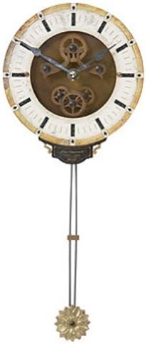 Timeworks Leonardo Collection Mini Wall Clock with Pendulum, Cream, 6 ...
