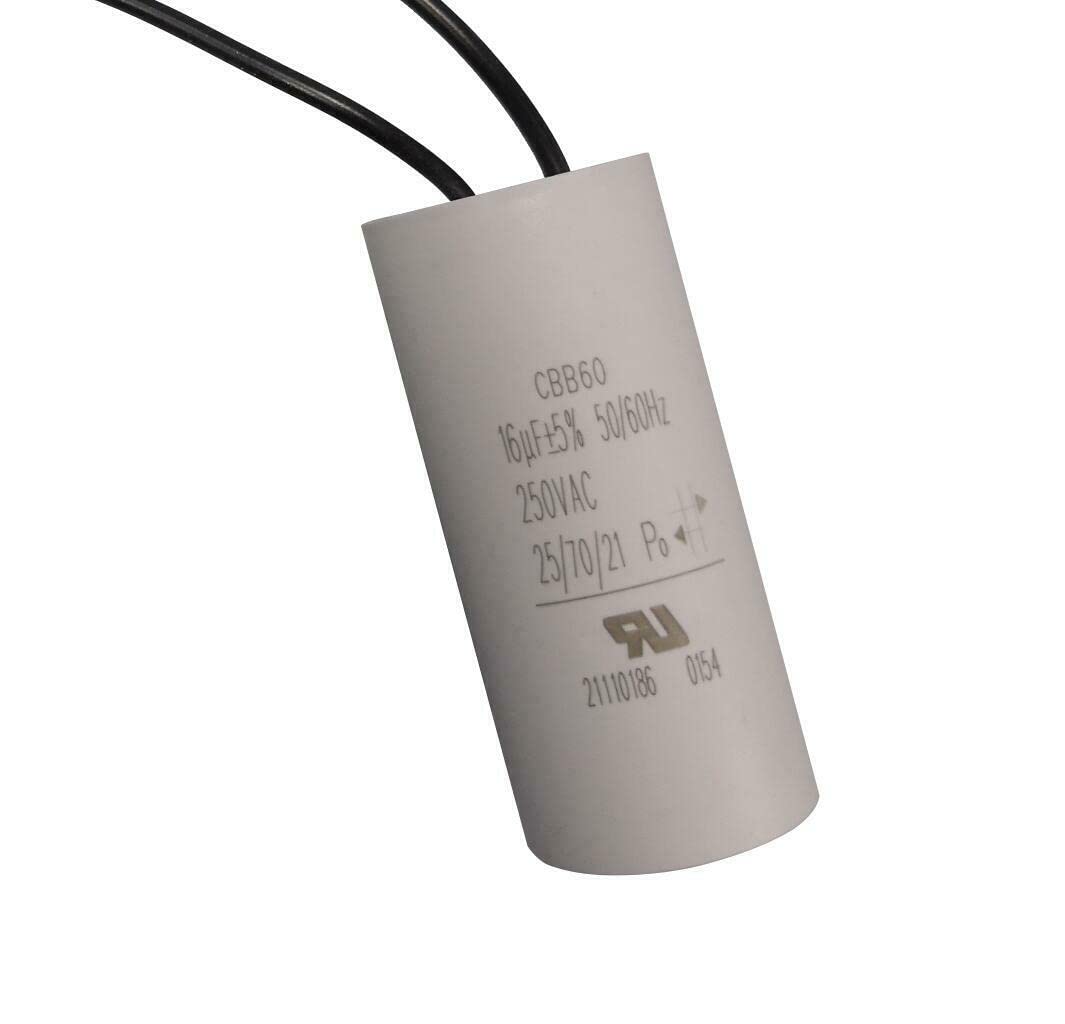 250VAC 16uF CBB60 Motor Run Capacitor 16 uF/MFD 250 VAC 250V AC 30x65mm ...