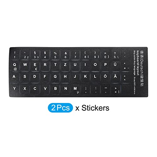 PATIKIL German Keyboard Layout Stickers, 2 Pack Universal Keyboard ...