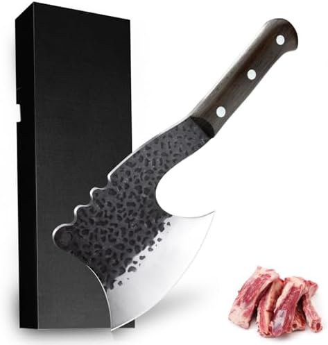 Amazon.com: ohmonlyhoo Meat Cleaver, 7 Inch Meat Chopper, Hand Forged ...