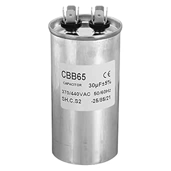 Amazon.com: PATIKIL 30uF 30MDF 370/440VAC Fan Start Capacitor, CBB65 Circular Run Capacitor for ...