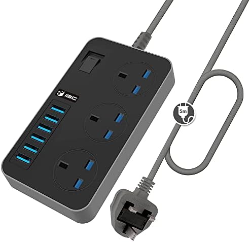 LIPWEL Extension Lead with USB Slots Power Strip 3 Way Extension Cords ...