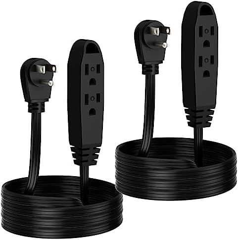 K KASONIC - 3 Feet 3 Outlet Extension Cord 2 Pack - Triple Wire ...