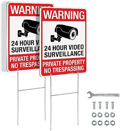 Amazon.com : GicnKeuz Large Video Surveillance Signs, 14x10 Inches No ...