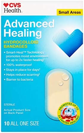 Amazon.com: CVS Health Advanced Healing Hydrocolloid Bandages (Large ...