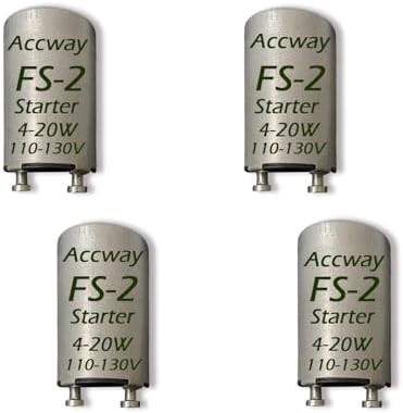 Accway 4pack Aluminum Housing FS-2 Fluorescent Starter for 4-20 watts ...