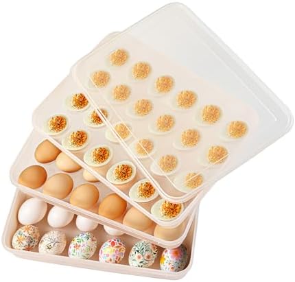 Amazon.com | 3 Pack 90 Count Deviled Egg Containers with Lid and 8 Pcs ...