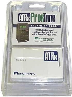 10 Proximity Badges for the Acroprint Atrx Proxtime Clock by Acroprint ...