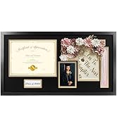 Amazon.com - Hodeframe 14x26 Black Shadow Box Diploma Frame with ...