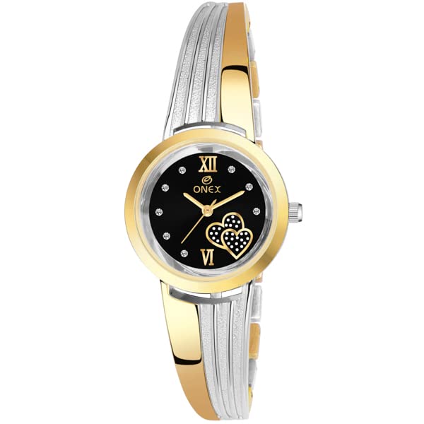 Buy Onex Stainless Steel Strap Analog Watch for Women Black Colour Dial ...