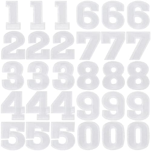 Amazon.com: uxcell 20pcs Glitters Chenille Number Patches 8.4cm / 3.3 ...