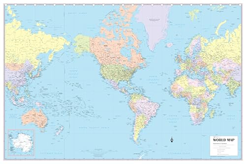 Cool Owl Maps World Wall Map, United States Center Political, - Want It All
