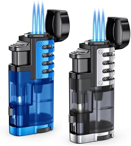 Amazon.com: Cobber Torch Lighter, Quad 4 Jet Red Flame Refillable ...