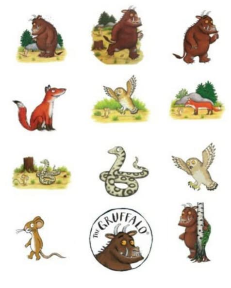 12x The Gruffalo Circle 2 Inch Royal Icing Pre-cut 0.4mm Cupcake ...