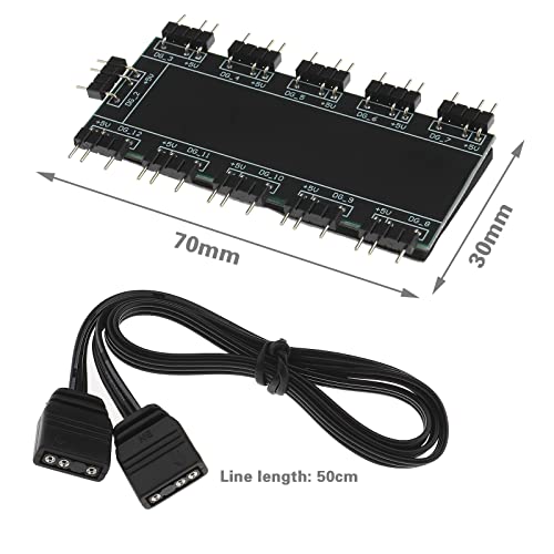 OTOTEC 10-channel RGB Hub 10 Port PC Chassis Fan Hub CPU Cooling Hub PC Motherboard RGB Fan ...