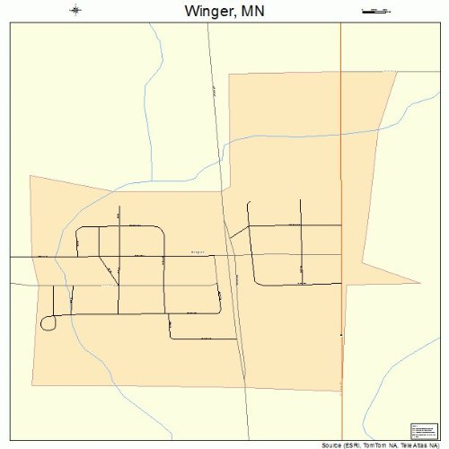 Large Street & Road Map of Winger, Minnesota MN - Printed poster size ...