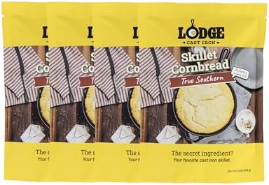 Amazon.com: Lodge Cast Iron Skillet Cornbread - Easy to Bake 17.4 oz (4 ...
