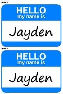 Amazon.com - Hello My Name Is Jayden - Sheet of 2 - Window Bumper ...
