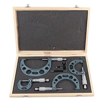 Outside Micrometer Set, 4 Pack 0?100mm Measuring Range Metric Outside ...