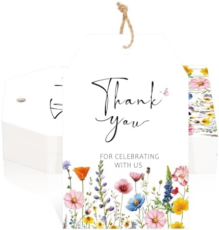 Amazon.com: jijAcraft Wildflower Thank You Tags - 50Pcs Flower Party ...