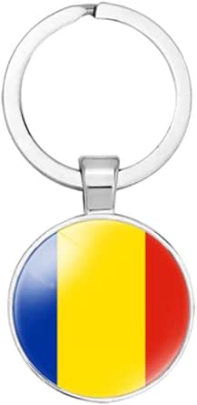 vmcoatdu Romania Roumania Rumania Flag Key Chain Keyring Gift Men Women ...