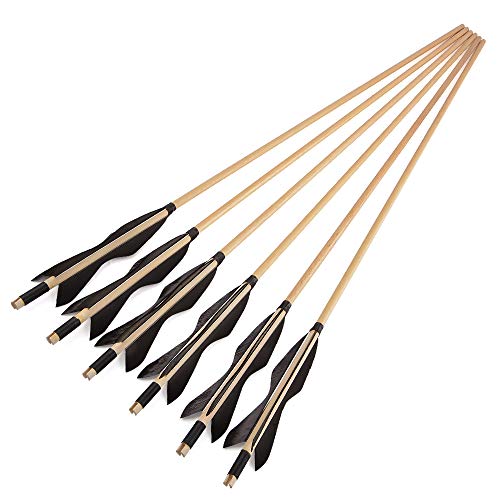 SHARROW 12pcs Archery Wooden Arrows Traditional Handmade Hunting ...