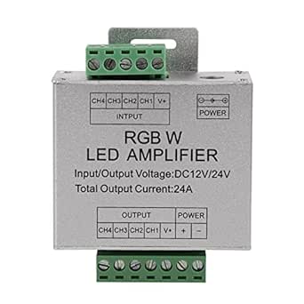 Amazon.com: Aluminum Shell RGBW Controller, DC12-24V 24A RGBW LED Strip ...