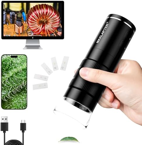 MAXLAPTER Wireless WiFi Digital Microscope - 50X-1000X USB Handheld ...