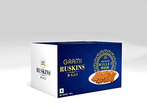 Grami Superfoods Ragi Millet Jaggery Rusk Healthy Combo 2 Packs - Made ...