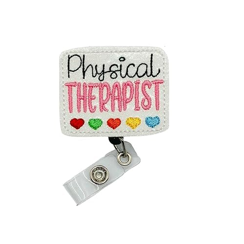 Amazon.com: Physical Therapist Badge Reel, Retractable PT ID Holder ...