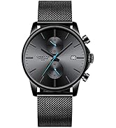 Affute Mens Watches Gold Stainless Steel Heavy Sport Waterproof Date ...