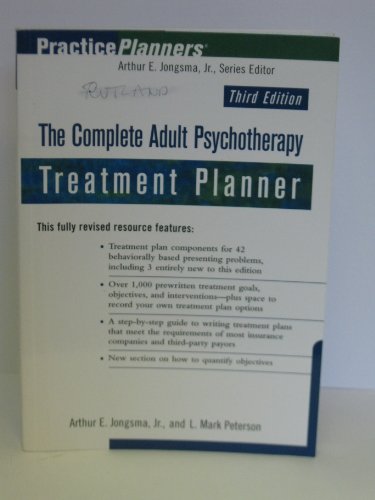 Snapklik.com : The Complete Adult Psychotherapy Treatment Planner