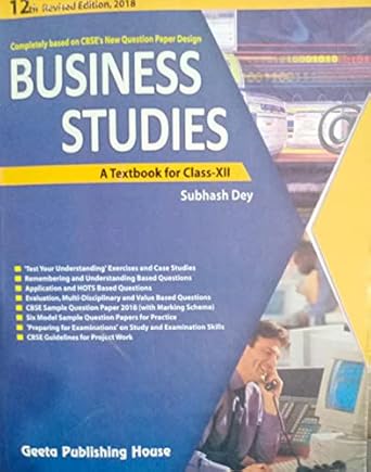 Business Studies Class 12 By Subhash Dey Second Hand & Used Book (S ...