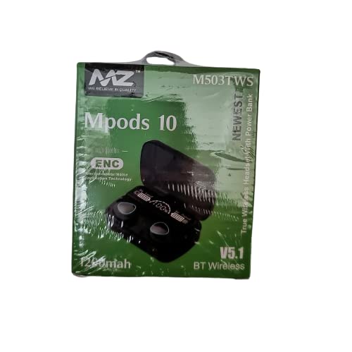 A.S Traders MZ Mpods 10 (Wireless Earbuds) 1200mAh Battery True ...