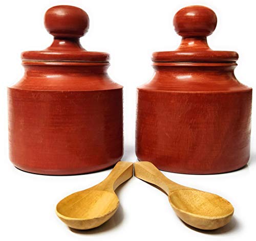 Buy Naha Decor Eco-Friendly 2 Set Natural Wooden Craft Salt/Spice ...