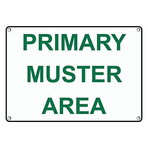 Weatherproof Plastic Primary Muster Area Sign with English Text: Amazon ...