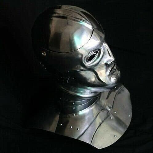 Amazon.com: Medieval Armor Knight Helmet Face Mask and Gorget 18 Gauge ...
