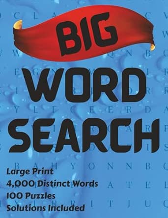 Big Word Search: A Word Find Puzzle Book with Distinct Words: Lakes ...
