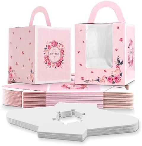 30 Pieces Cupcake Boxes, Individual Cupcake Boxes with Clear Display ...