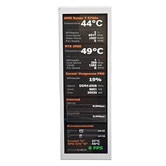 Amazon.com: 7.9in PC Temp Monitor, PC Temp Monitor with Visual Theme ...