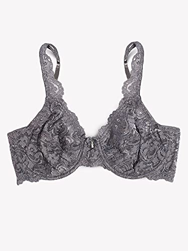 Smart & Sexy Women's Signature Lace Unlined Underwire Bra, Anthracite ...