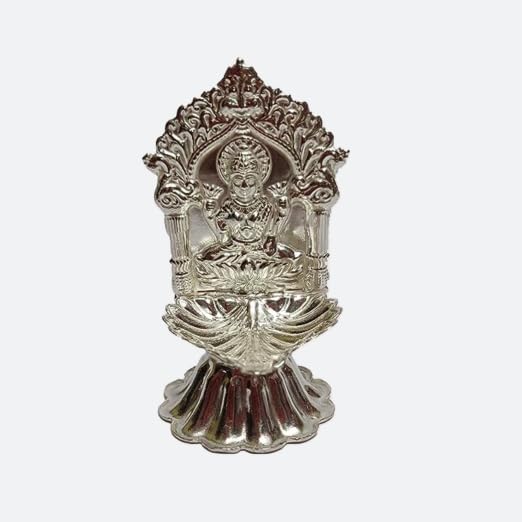 Buy BHAKTI MINDS German Silver Diya on Round/Heart Shaped Plate,Diya ...