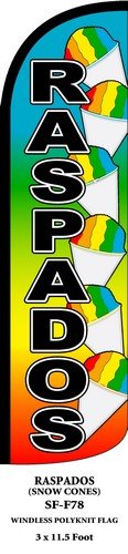 Raspados (Rainbow) Feather Flags Banner Sign Same Day Ship : Amazon.co ...