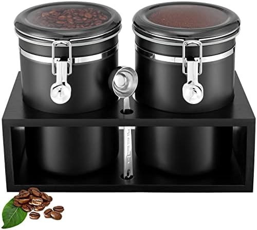 Amazon.com: Maxcheck 2 Pcs 66 oz Coffee Canisters with Shelf 304 ...