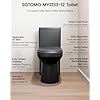 Compact One Piece Toilet Matte Black, Space-Saving Powerful Dual Flush ...