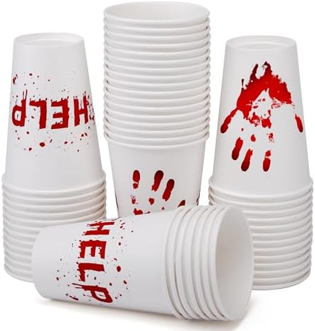 Amazon.com: ArtCreativity Blood Print Plastic Cups, Set of 50, 10 oz ...