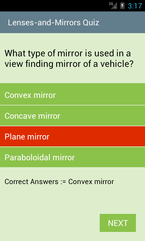 Lenses and Mirrors Quiz - App on Amazon Appstore